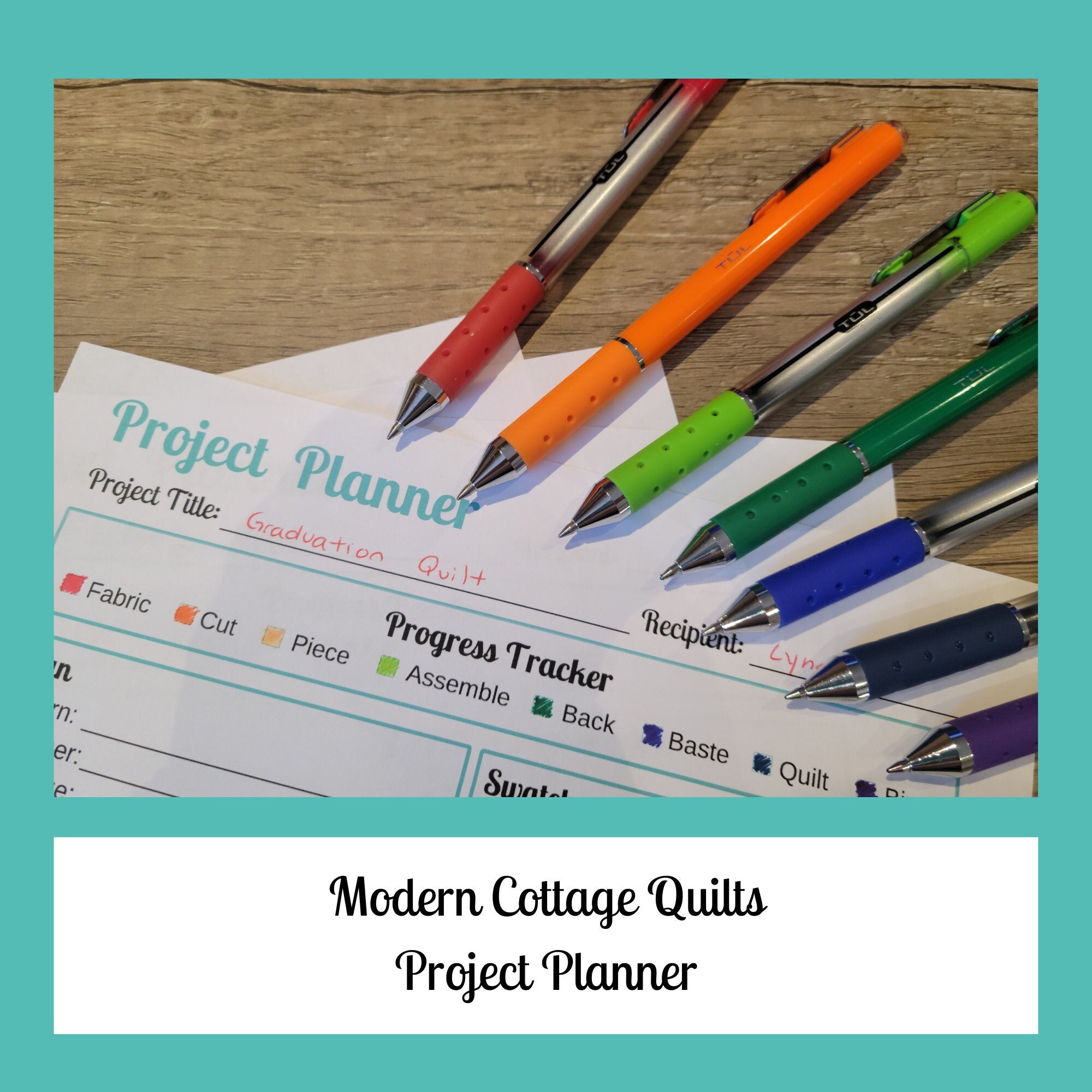 Printable Quilt Project Planner by Modern Cottage Quilts ...